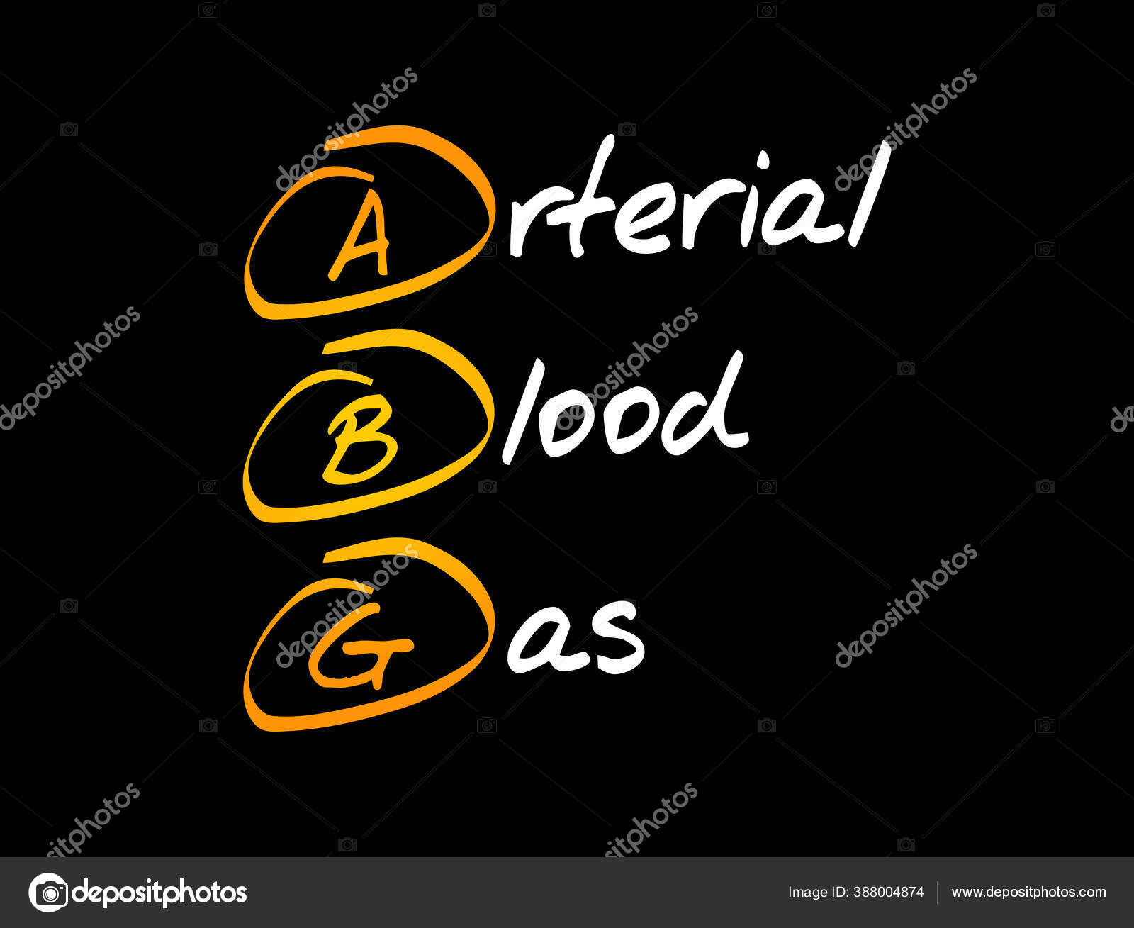 Abg Arterial Blood Gas Acronym Concept Background Stock Vector Image by ...