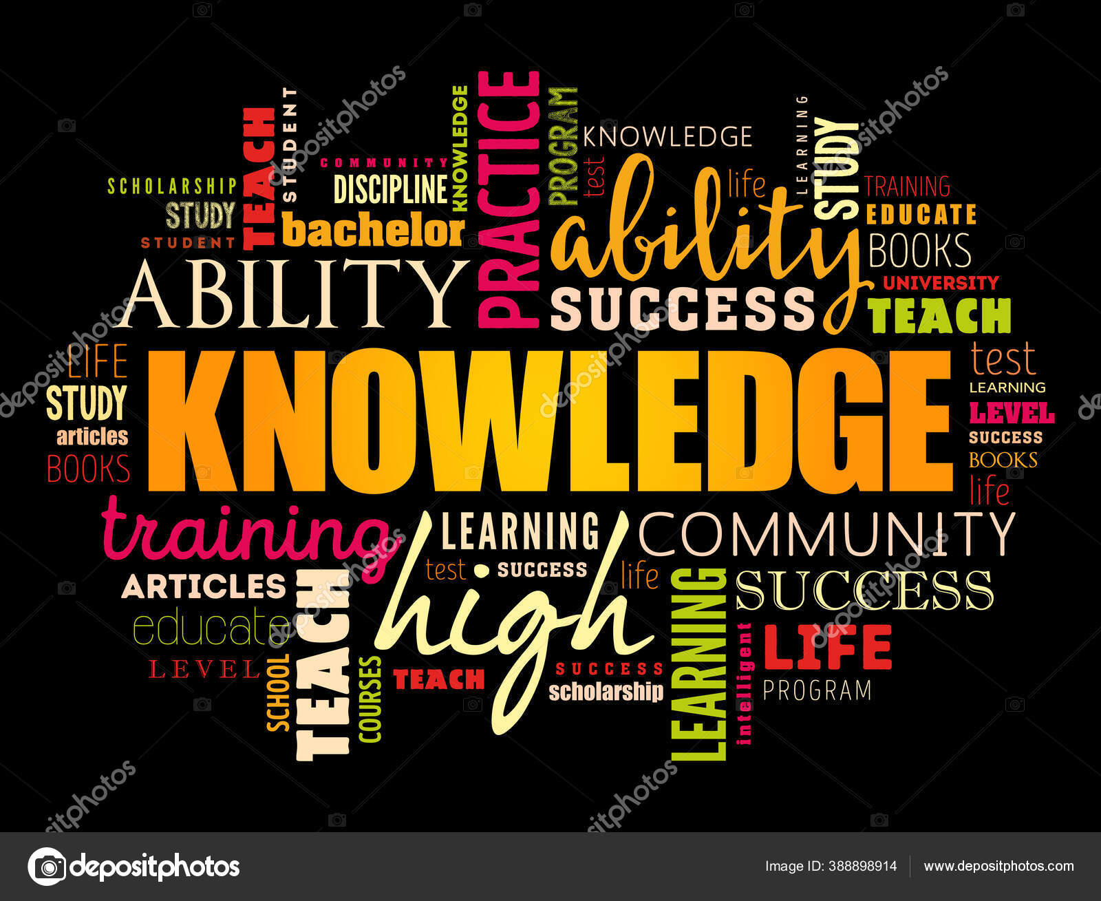 Knowledge Word Cloud Collage Education Concept Background Stock Vector ...