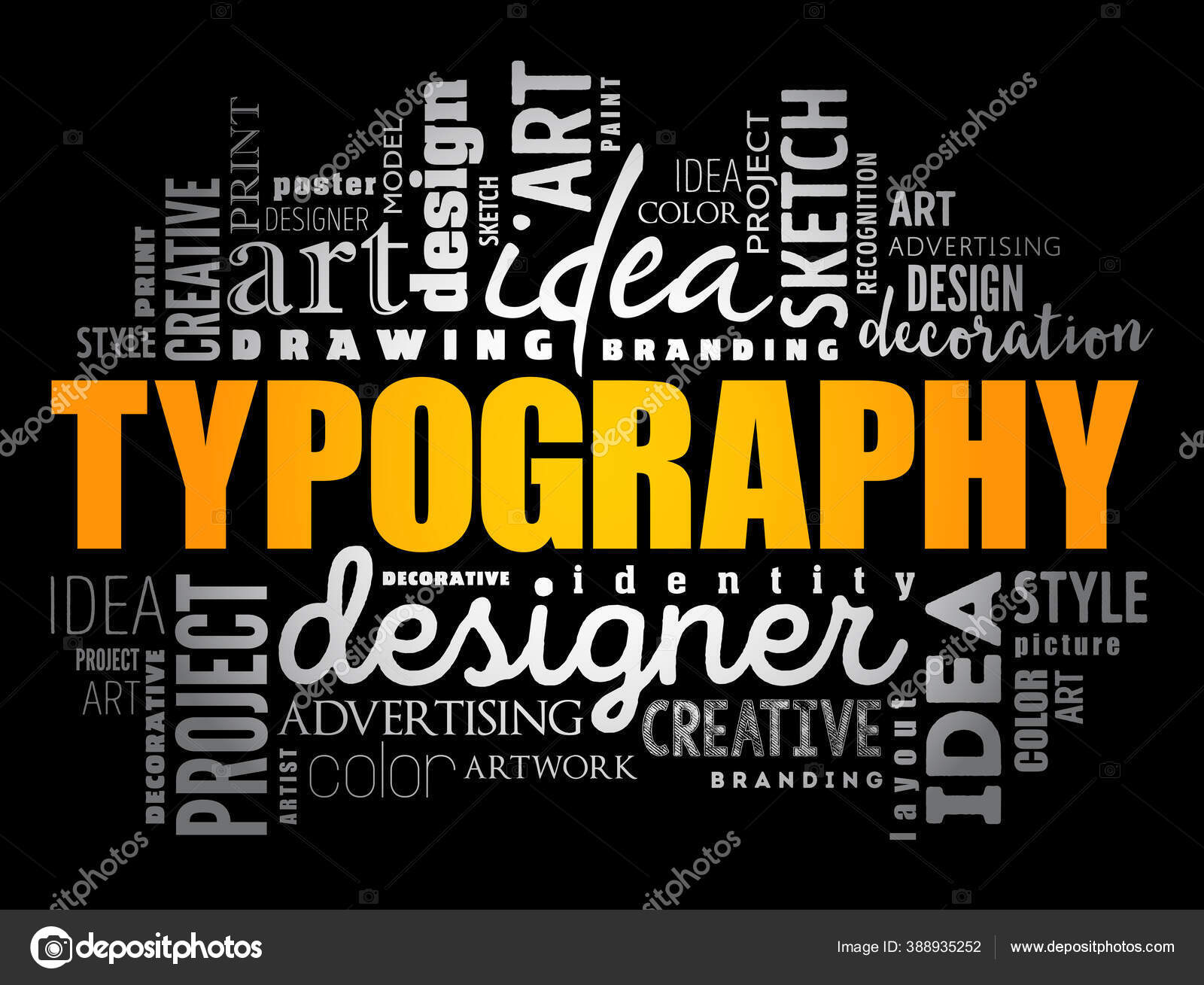Typography Word Cloud Collage Creative Concept Background Stock Vector ...