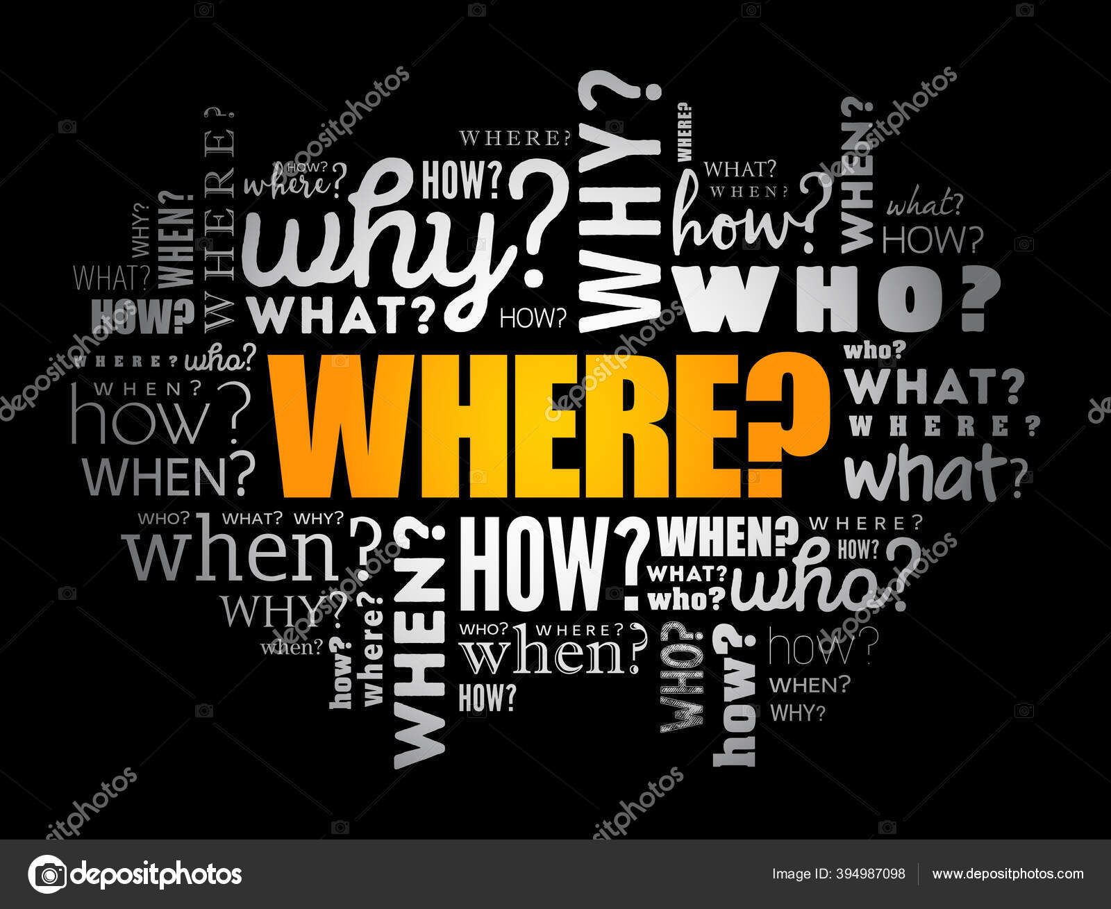 Questions Whose Answers Considered Basic Information Gathering Problem Solving Word Stock Vector ...