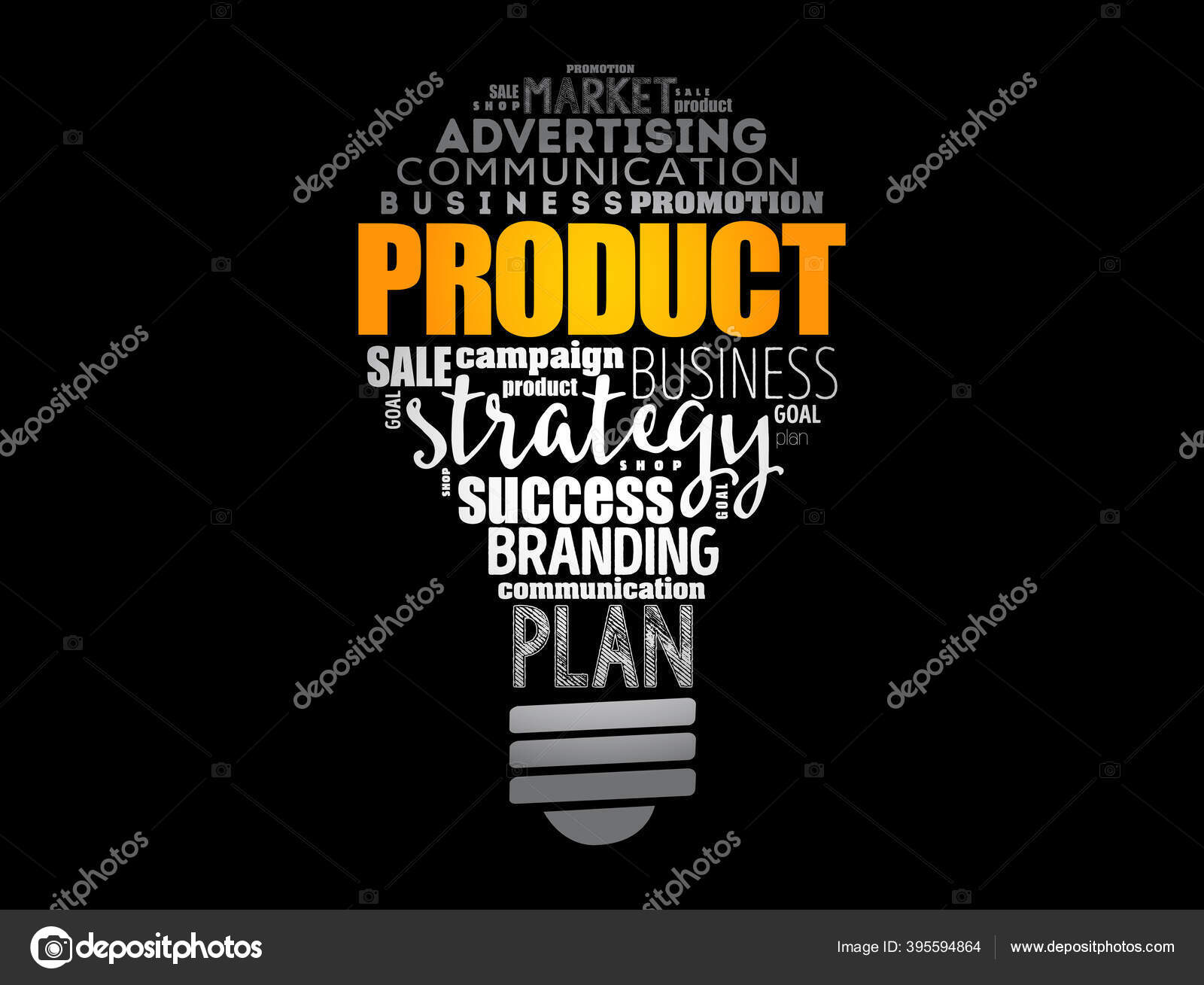 Product Light Bulb Word Cloud Collage Business Concept Background Stock ...