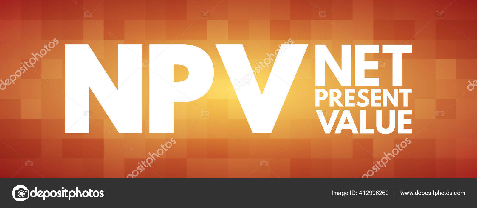 Npv Net Present Value Acronym Business Concept Background Stock Vector ...
