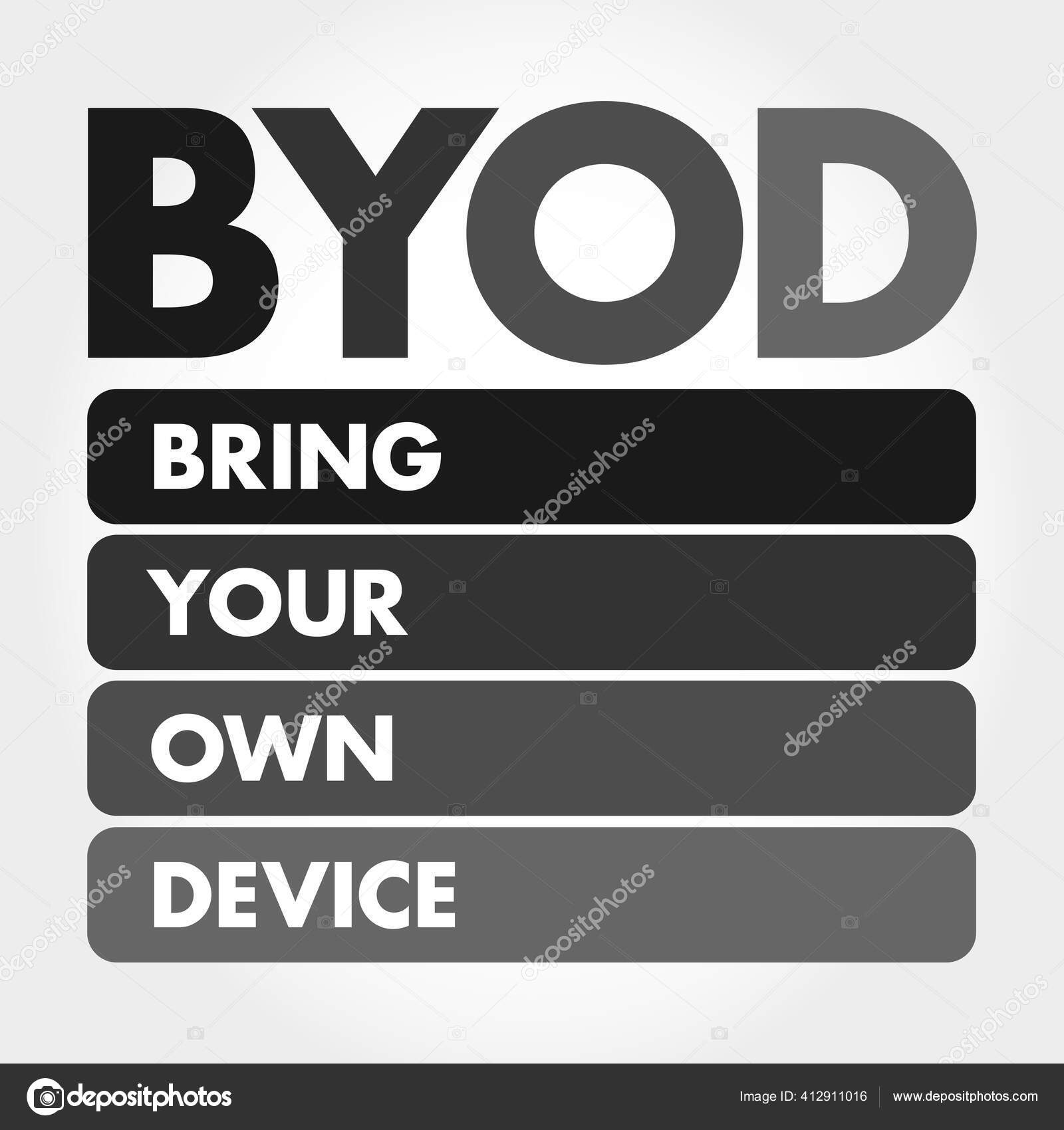 Byod Bring Your Own Device Acronym Technology Concept Stock Vector by ...