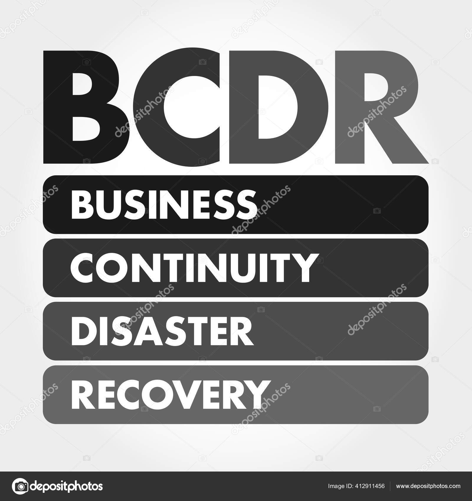 Bcdr Business Continuity Disaster Recovery Acronym Business Concept ...