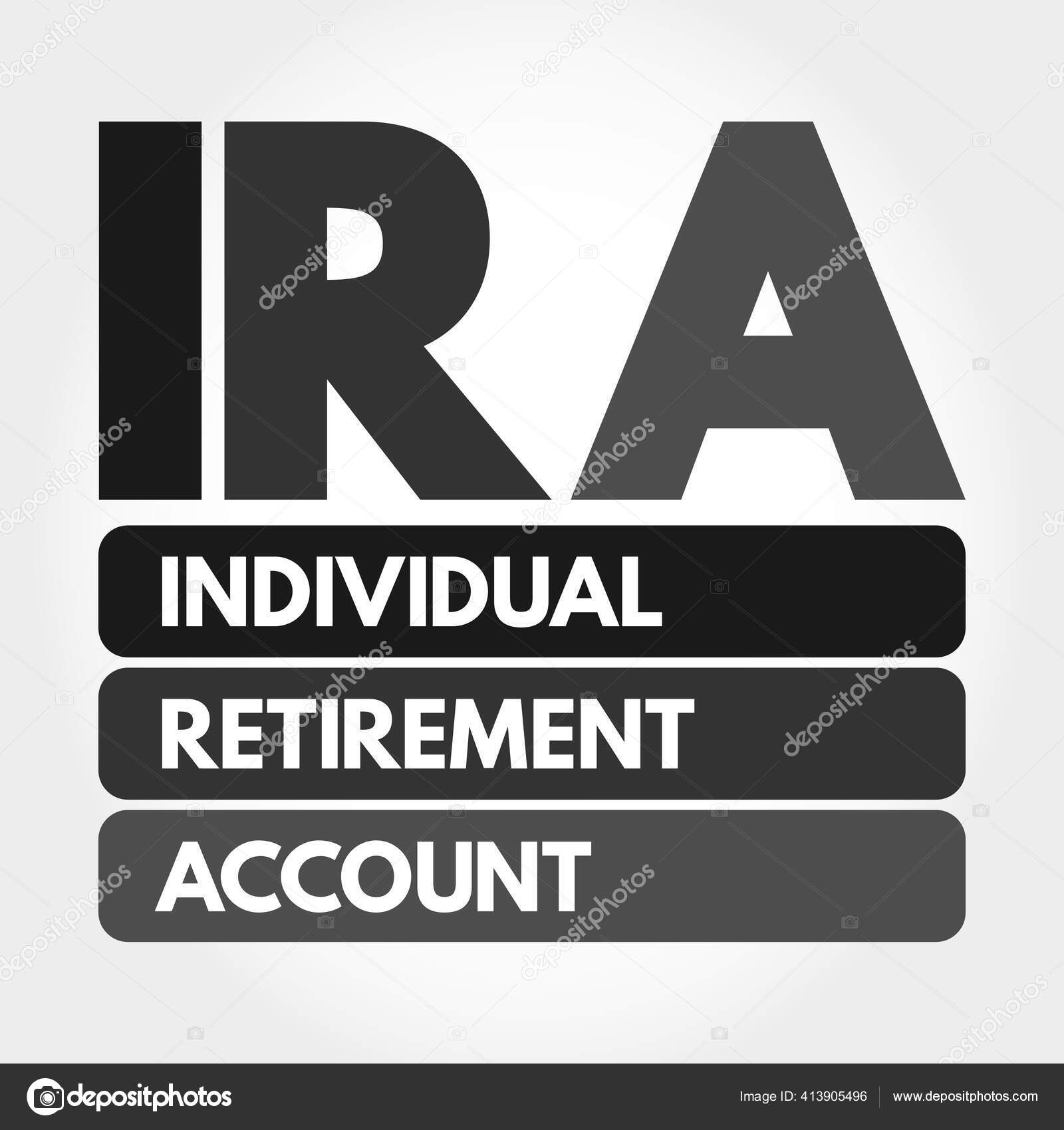 Ira Individual Retirement Account Acronym Concept Background Stock ...