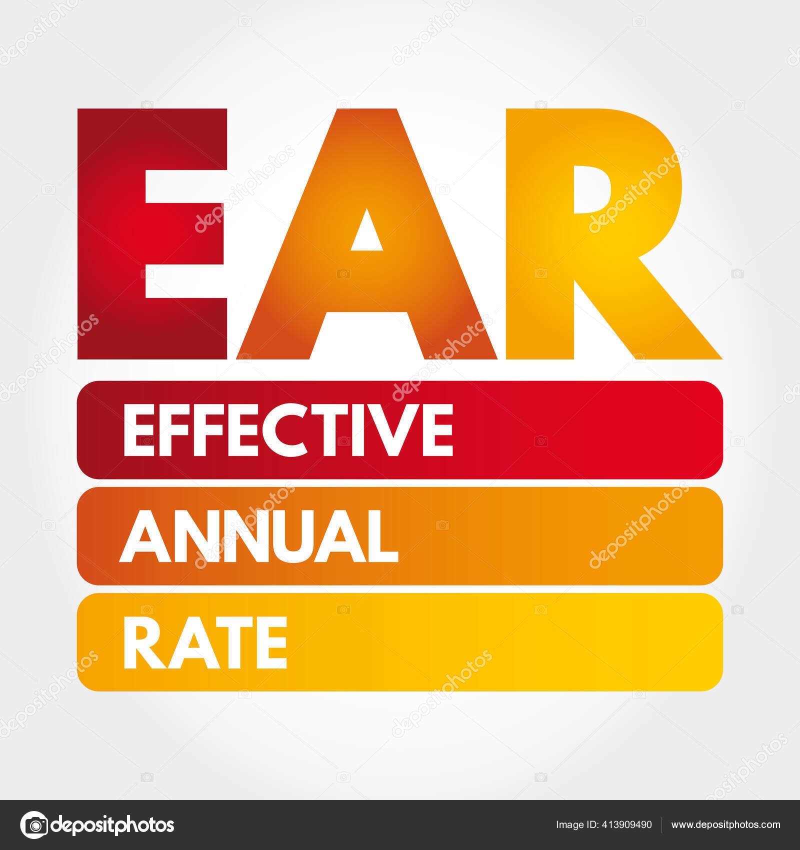 Ear Effective Annual Rate Acronym Business Concept Background Stock ...