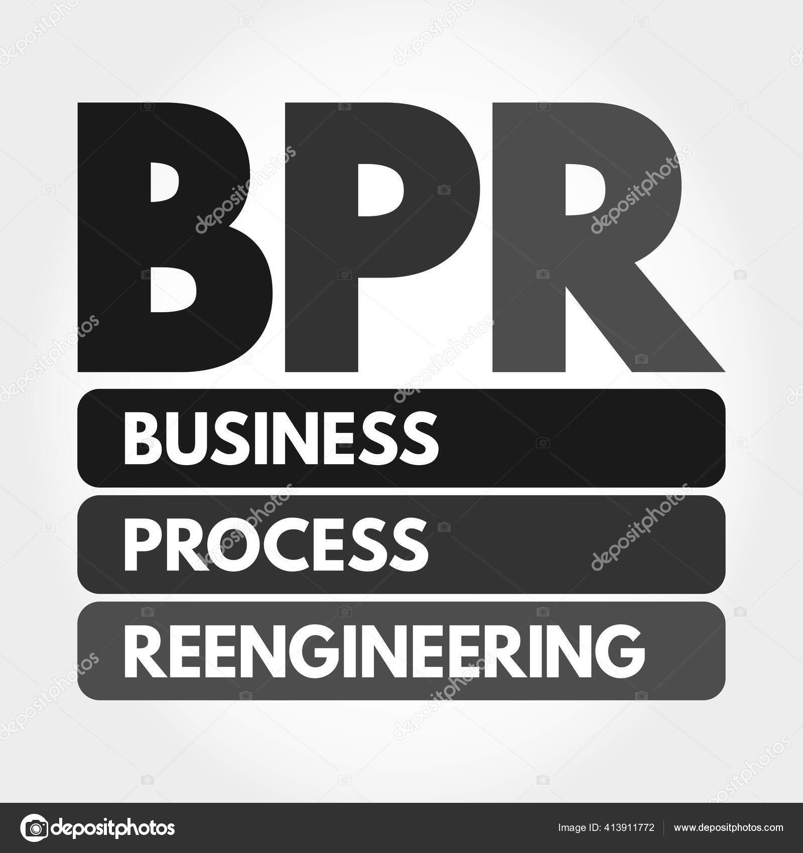 Bpr Business Process Reengineering Acronym Concept Background Stock ...