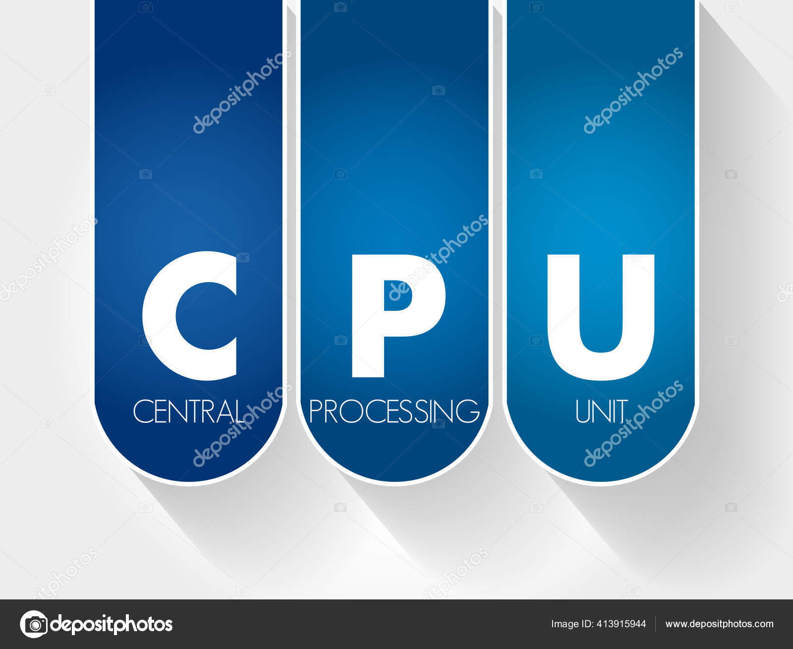 Cpu Central Processing Unit Acronym Technology Concept Background Stock ...
