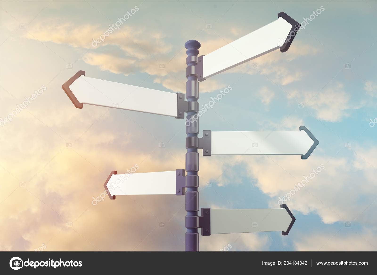 Road Sign Sky Background Copy Space Your Message Stock Photo by ...