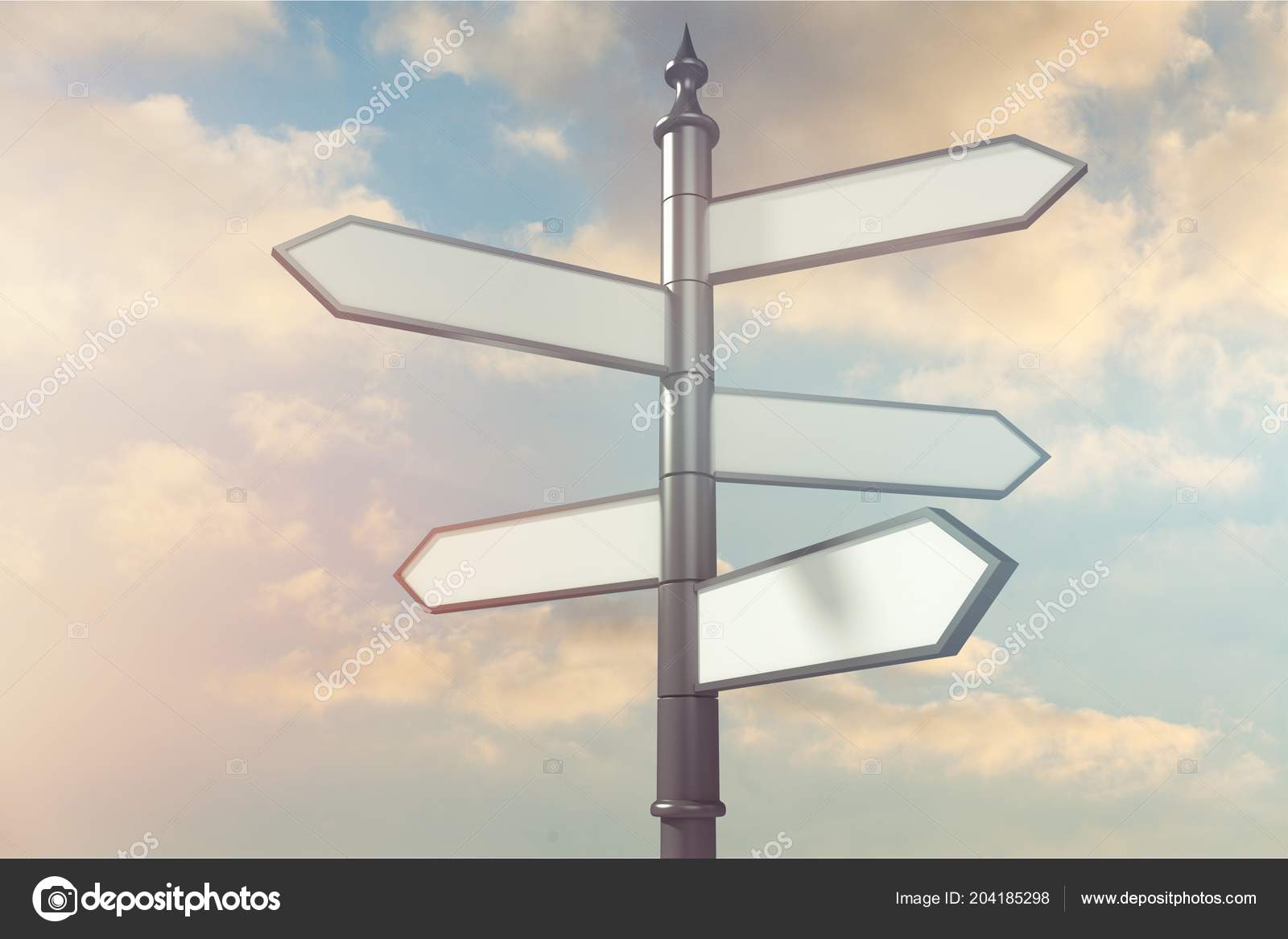 Road Sign Sky Background Copy Space Your Message Stock Photo by ...
