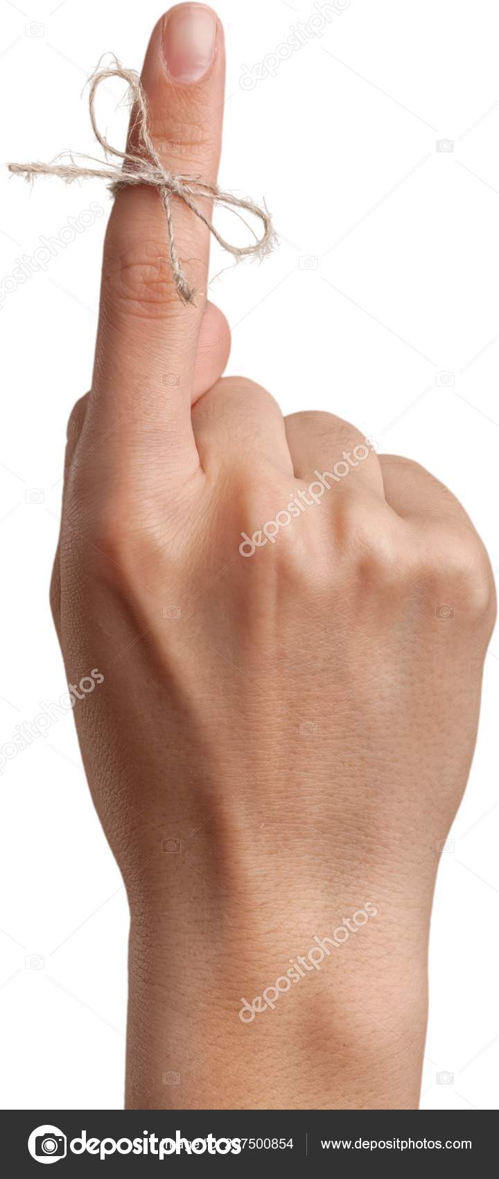 White String Tied Around a Finger — Stock Photo © billiondigital #207500854