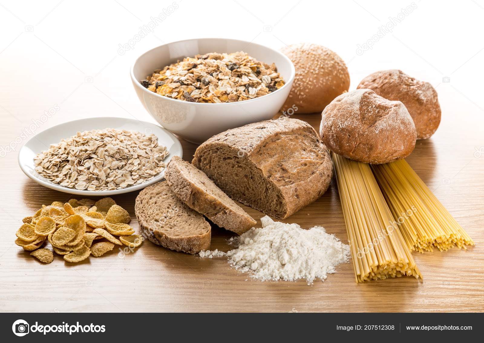Bread Pasta Rice Wheat Flour Isolated Loaf Bread Stock Photo by ...