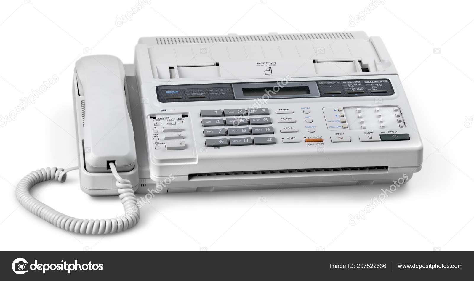 Old Fax Machine Background Close — Stock Photo © billiondigital #207522636