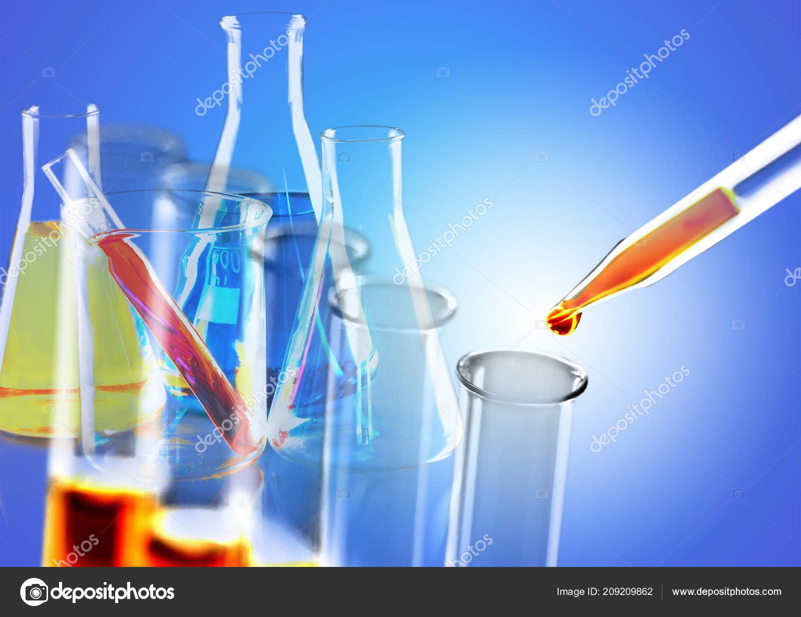 Glass Laboratory Flasks Light Background Stock Photo by ©billiondigital ...