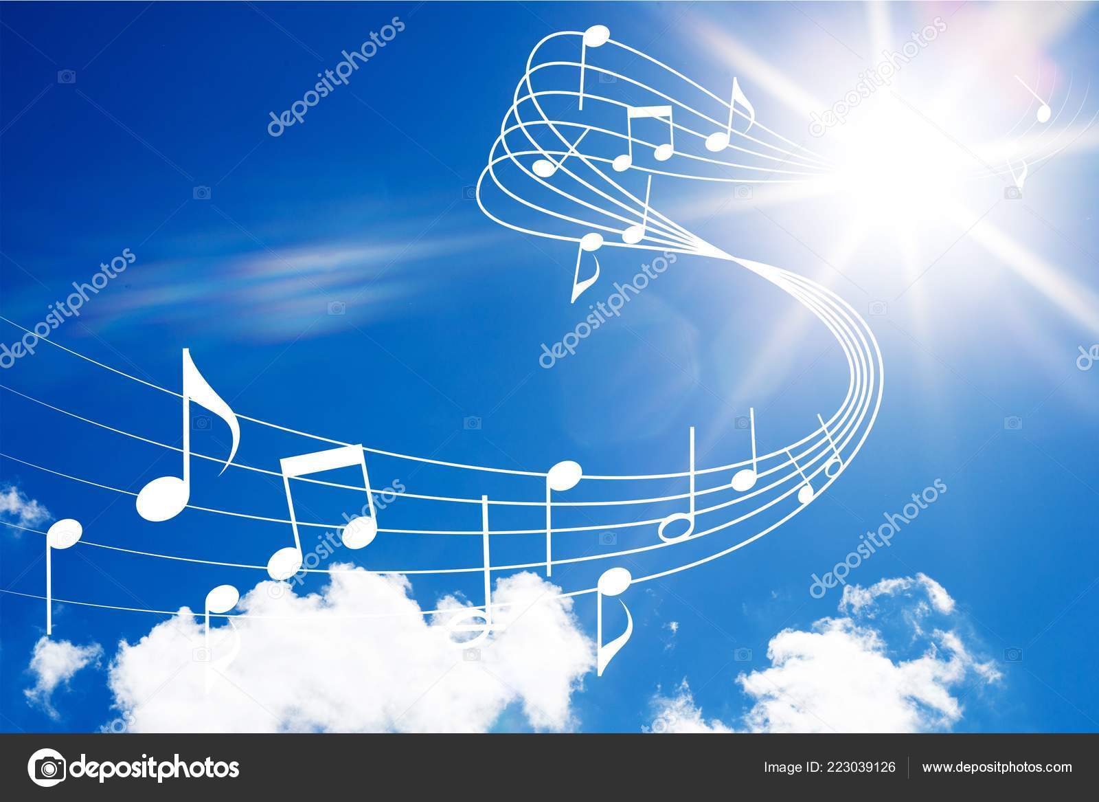 Music Notes Cloudy Sky Illustration Stock Photo by ©billiondigital ...