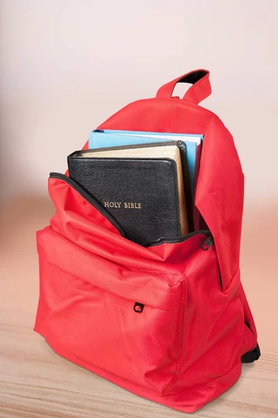 Backpack with Bible Book — Stock Photo © billiondigital #157642330