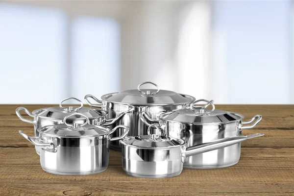 Set of Cooking silver pans Stock Photo by ©billiondigital 118558772