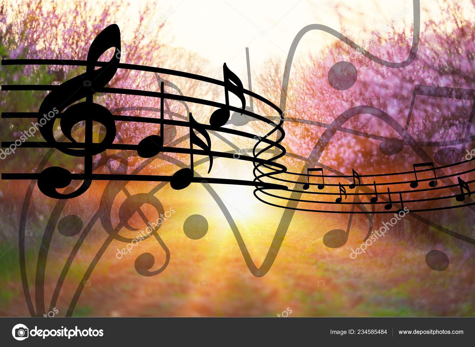 Musical Notes Background Music Entertainment — Stock Photo ...