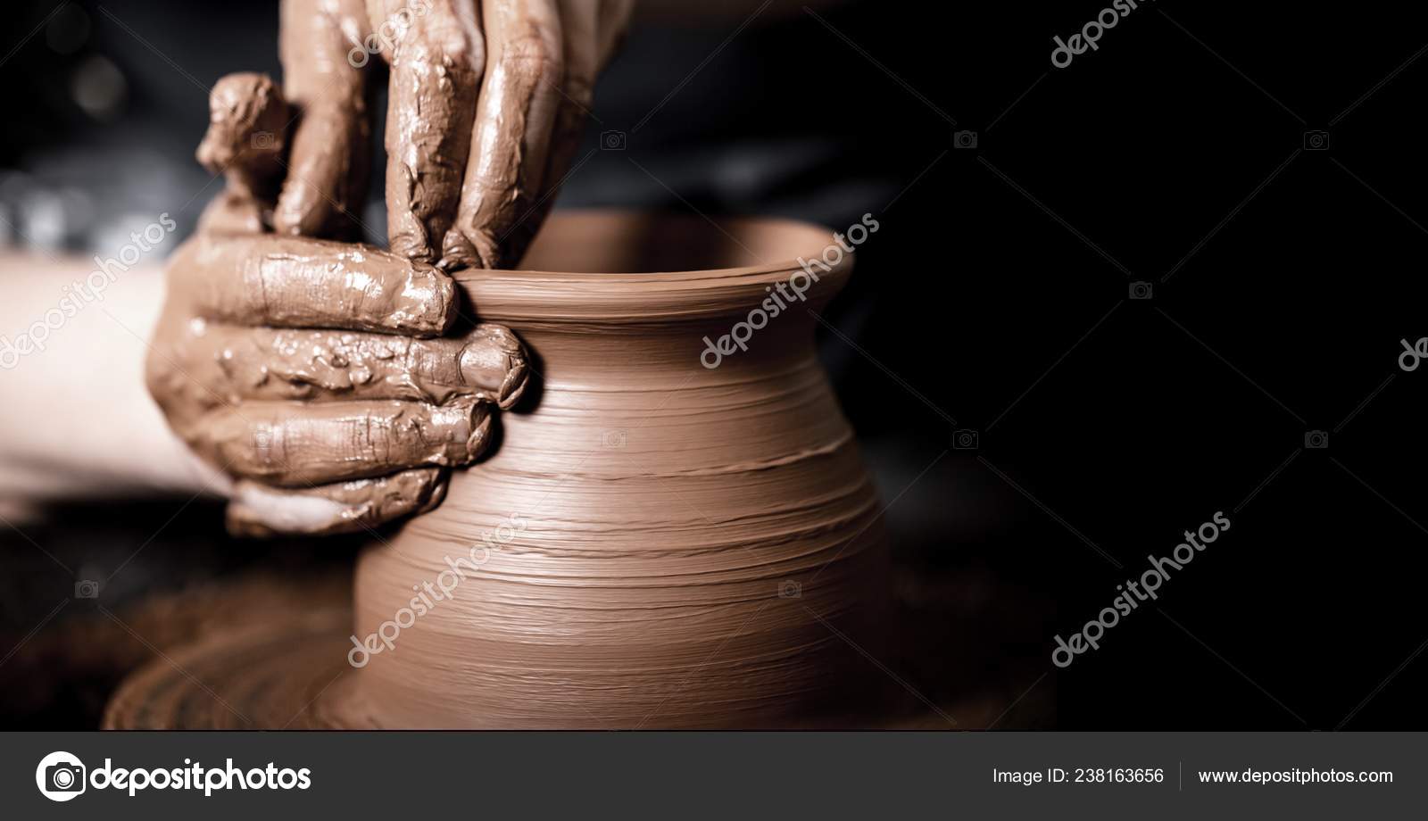 Potter Making Clay Pot Close View Stock Photo by ©billiondigital 238163656