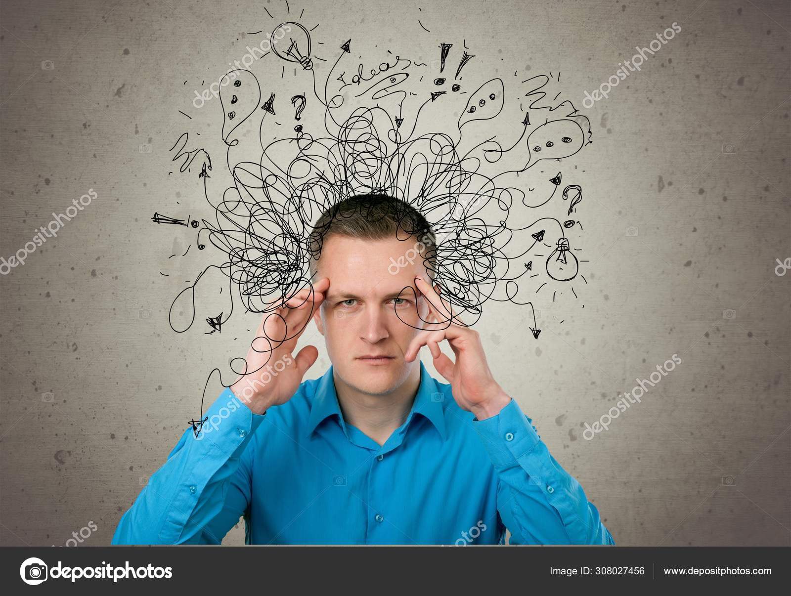 Adhd Background Business Adult Face Man Arrow Stock Photo by ...