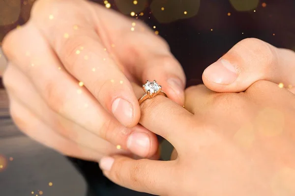 Groom Putting the Wedding Ring on bride Stock Photo by ©billiondigital ...