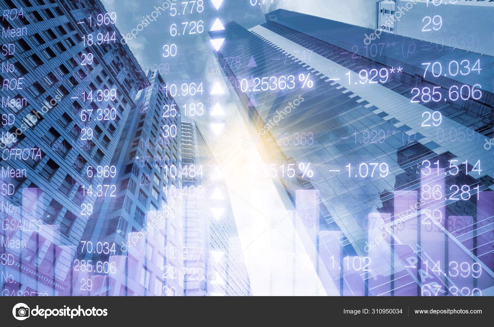 Abstract Technology Background Blue Buildings Stock Photo by ...