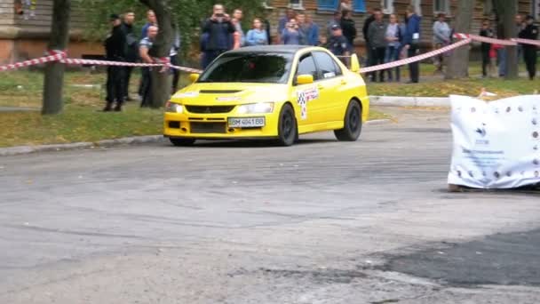 Championship in Rally. Rally Racing on sports cars on the asphalt road ...