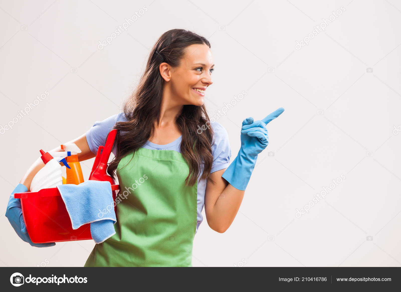 Portrait Housewife Who Ready Housework Stock Photo by ©Photodjo 210416786