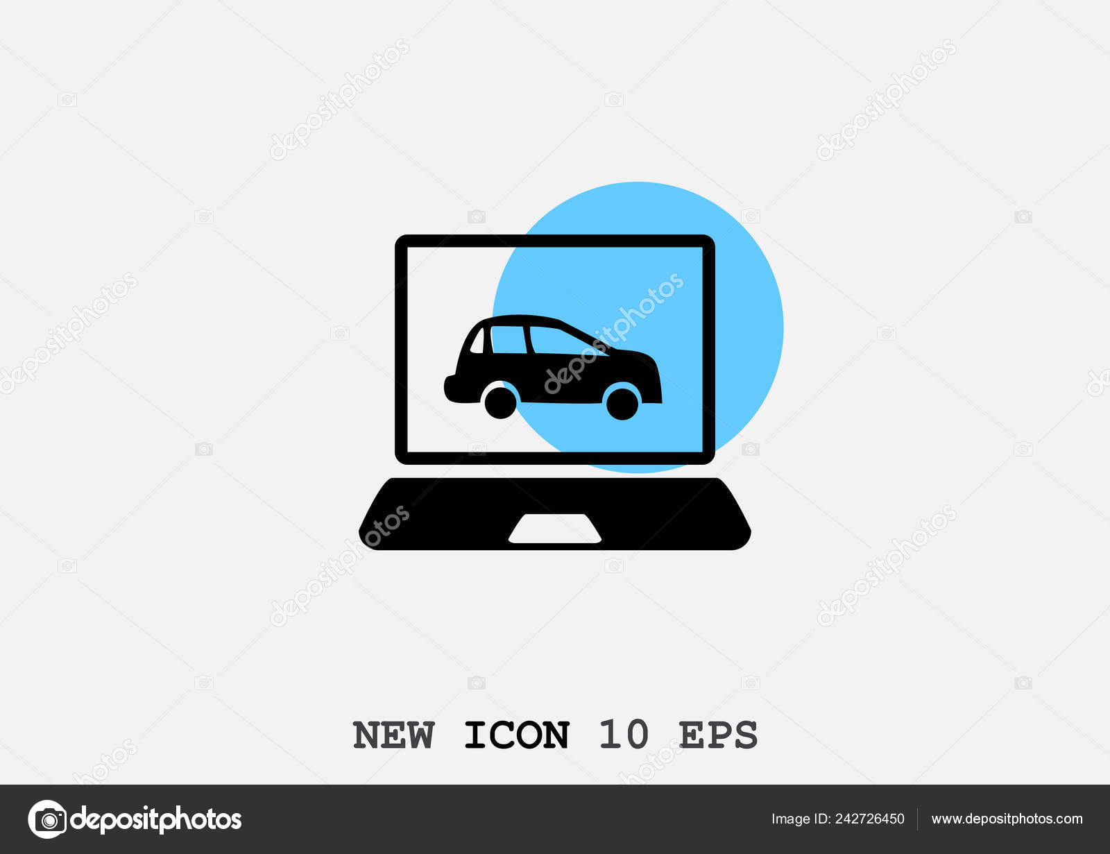 Laptop with car on screen icon Stock Vector by ©LovArt #242726450