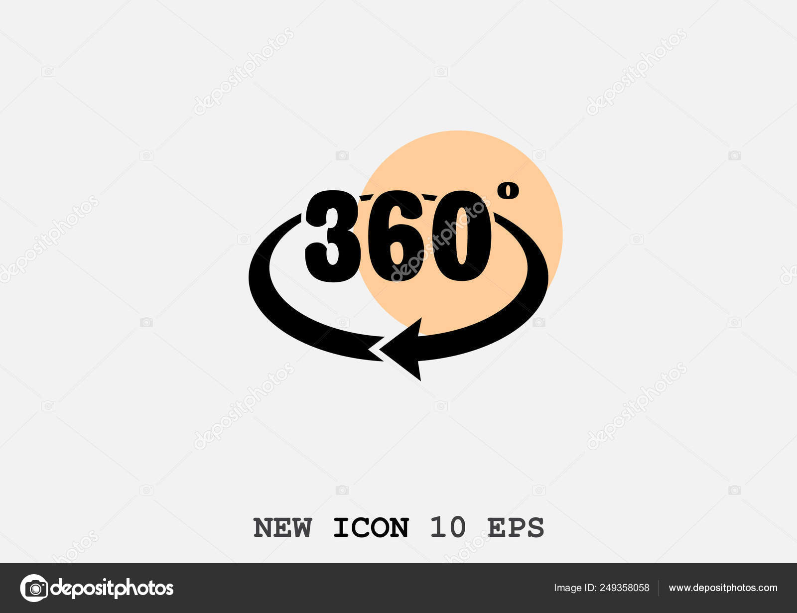 360 degrees with rounded arrow icon Stock Vector Image by ©LovArt ...