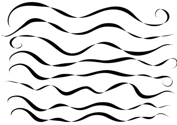 Wavy, billow (zigzag) line element set. Lines with waving effect Stock ...