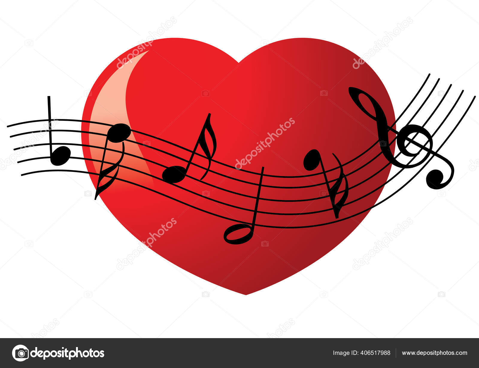 Vector Illustration Heart Musical Notes Stock Vector by ©wenpei 406517988