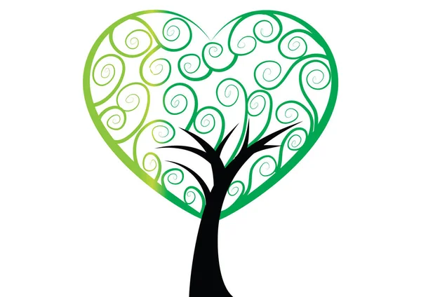 Ağaç kalp çizim imágenes de stock de arte vectorial | Depositphotos