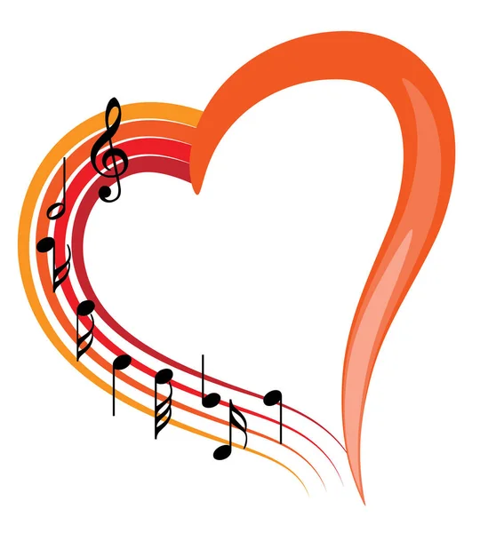 Vector Illustration Heart Musical Notes Stock Vector by ©wenpei 406517988