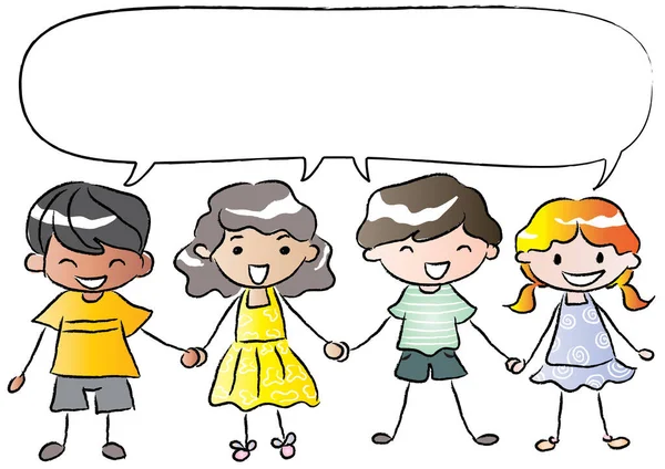 Niños platicando imágenes de stock de arte vectorial | Depositphotos