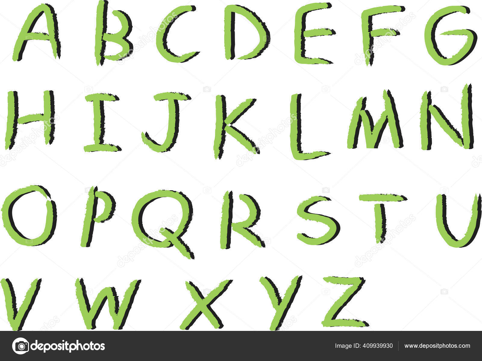 Cartoon Decorative Alphabet Isolated White Background Vector ...