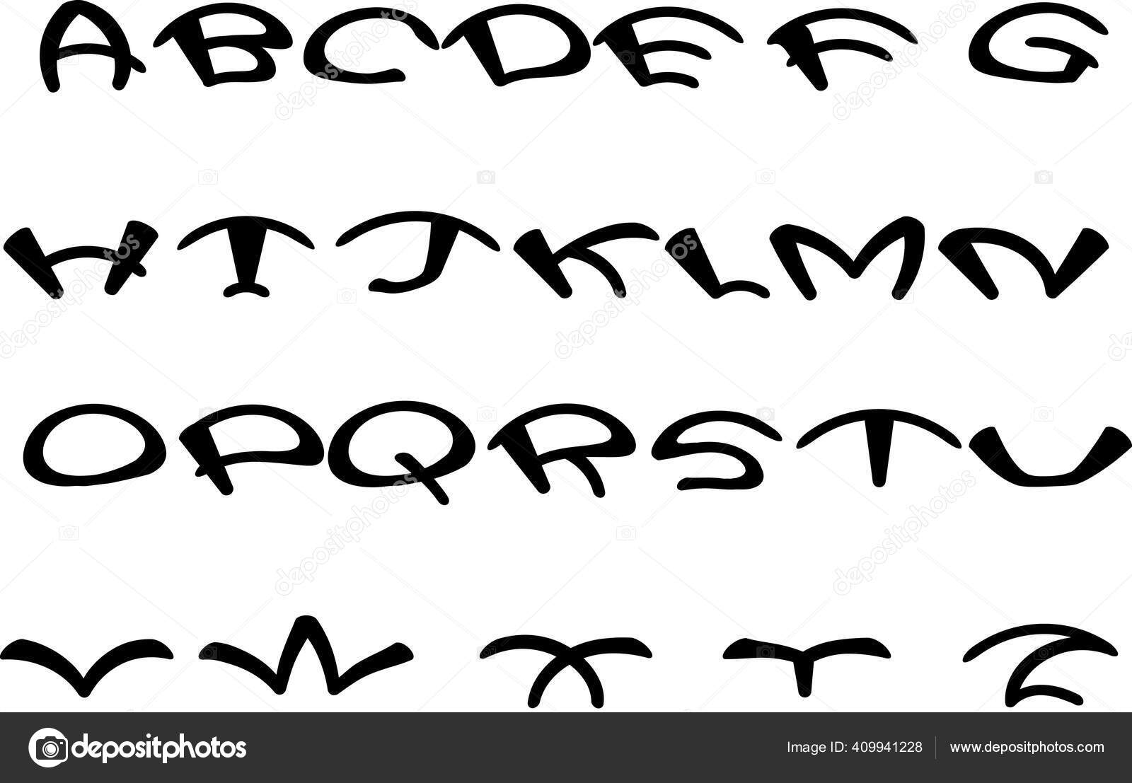 Cartoon Decorative Alphabet Isolated White Background Vector ...