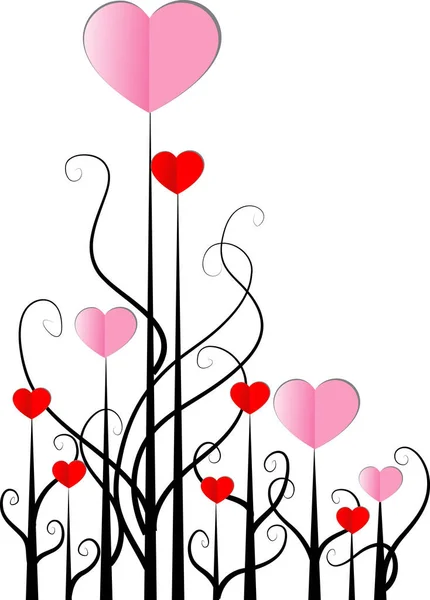 Árbol de corazones imágenes de stock de arte vectorial | Depositphotos