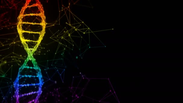 Iridescent rainbow binary Digital DNA molecule strand colorful Loop ...