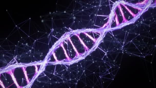 4k Blue DNA molecule structure Science Particles Presentation loop 4k ...