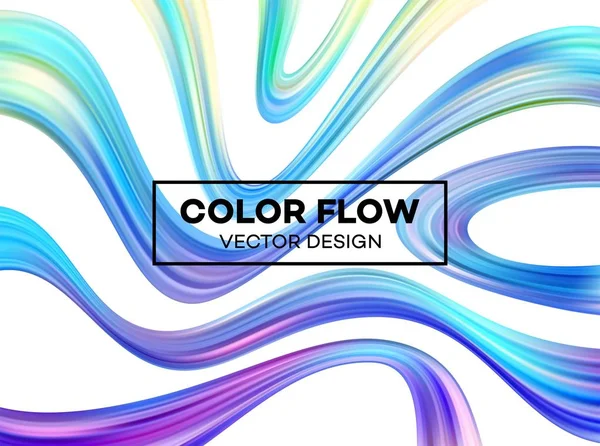 Modern colorful flow poster. Wave Liquid shape in blue color background ...