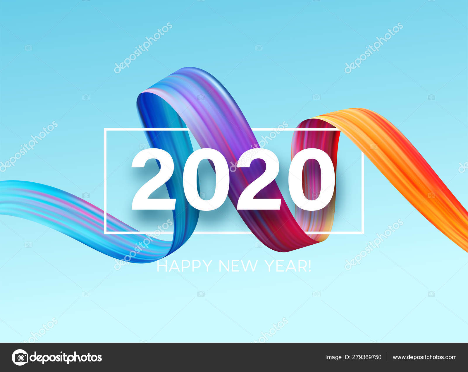 Happy New Year 2020. Lettering greeting inscription. Vector ...