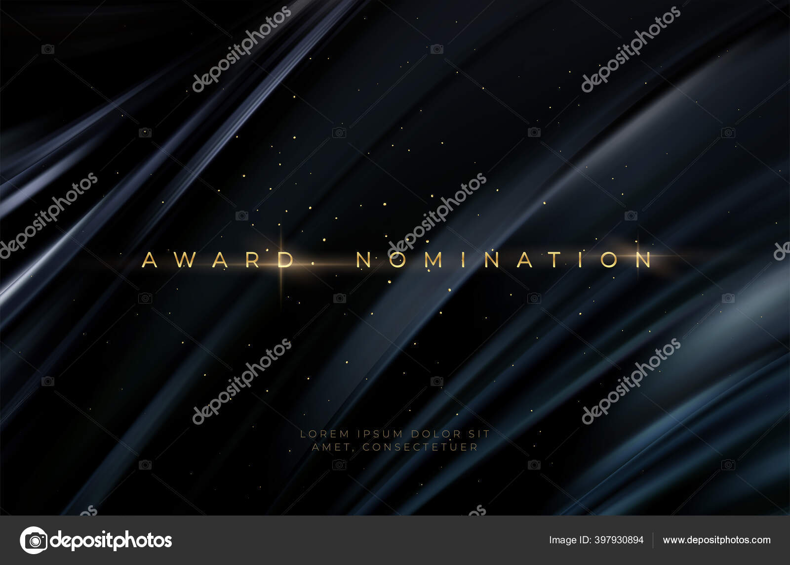Awarding the nomination ceremony luxury black wavy background with ...