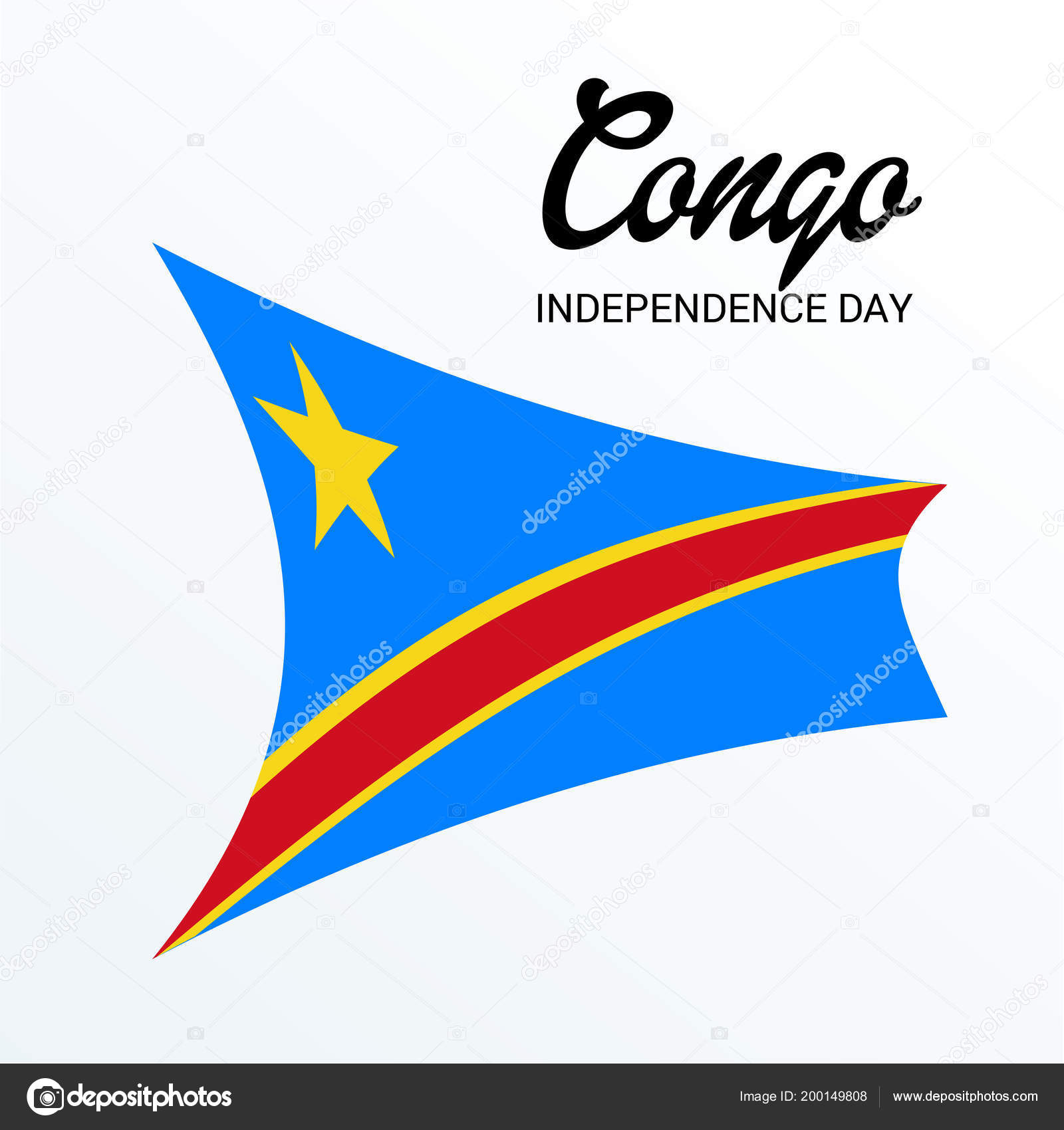 Vector Illustration Background Congo Independence Day Stock Vector ...
