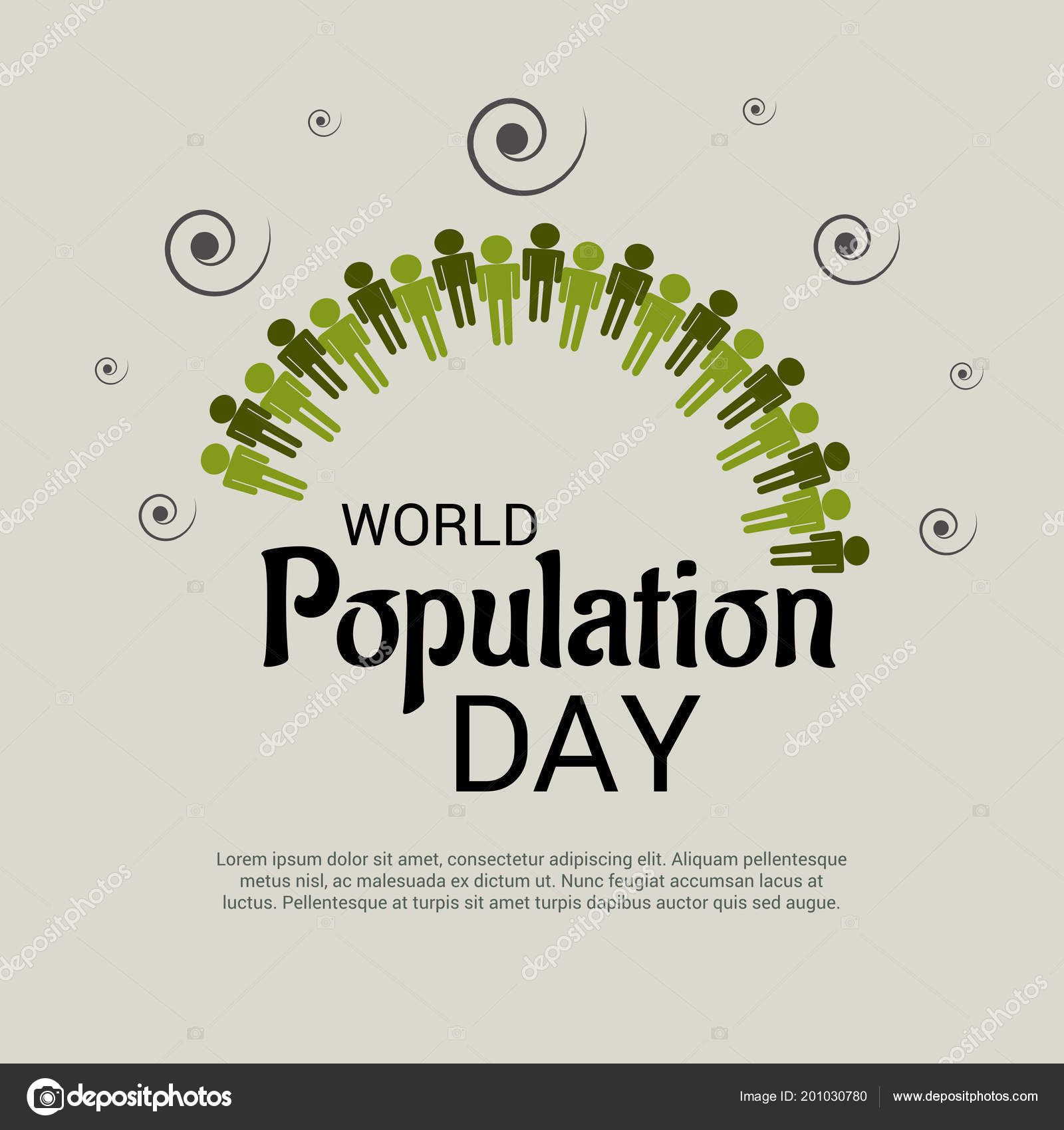 Vector Illustration Text Space Background World Population Day Stock ...