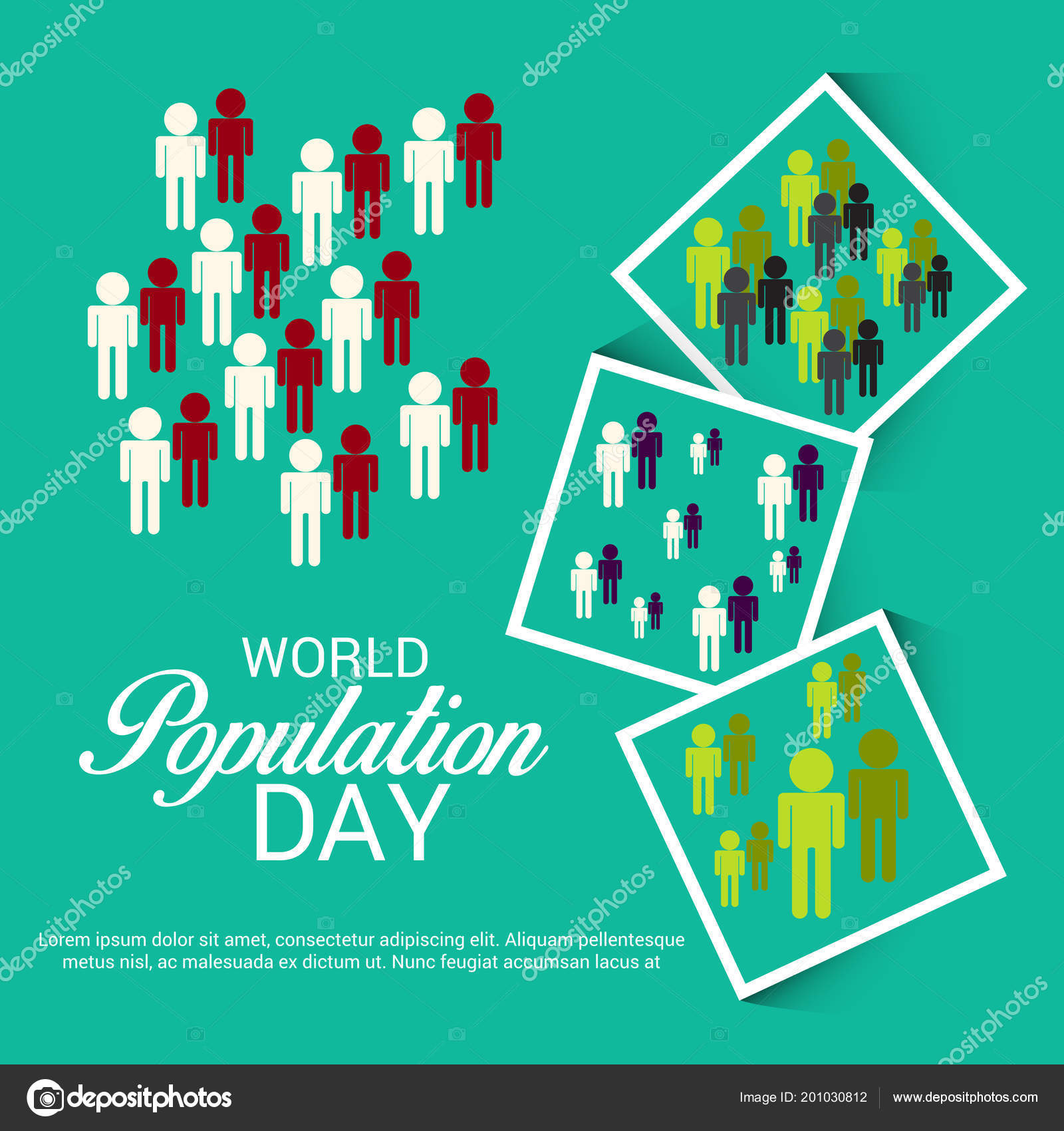 Vector Illustration Text Space Background World Population Day Stock ...