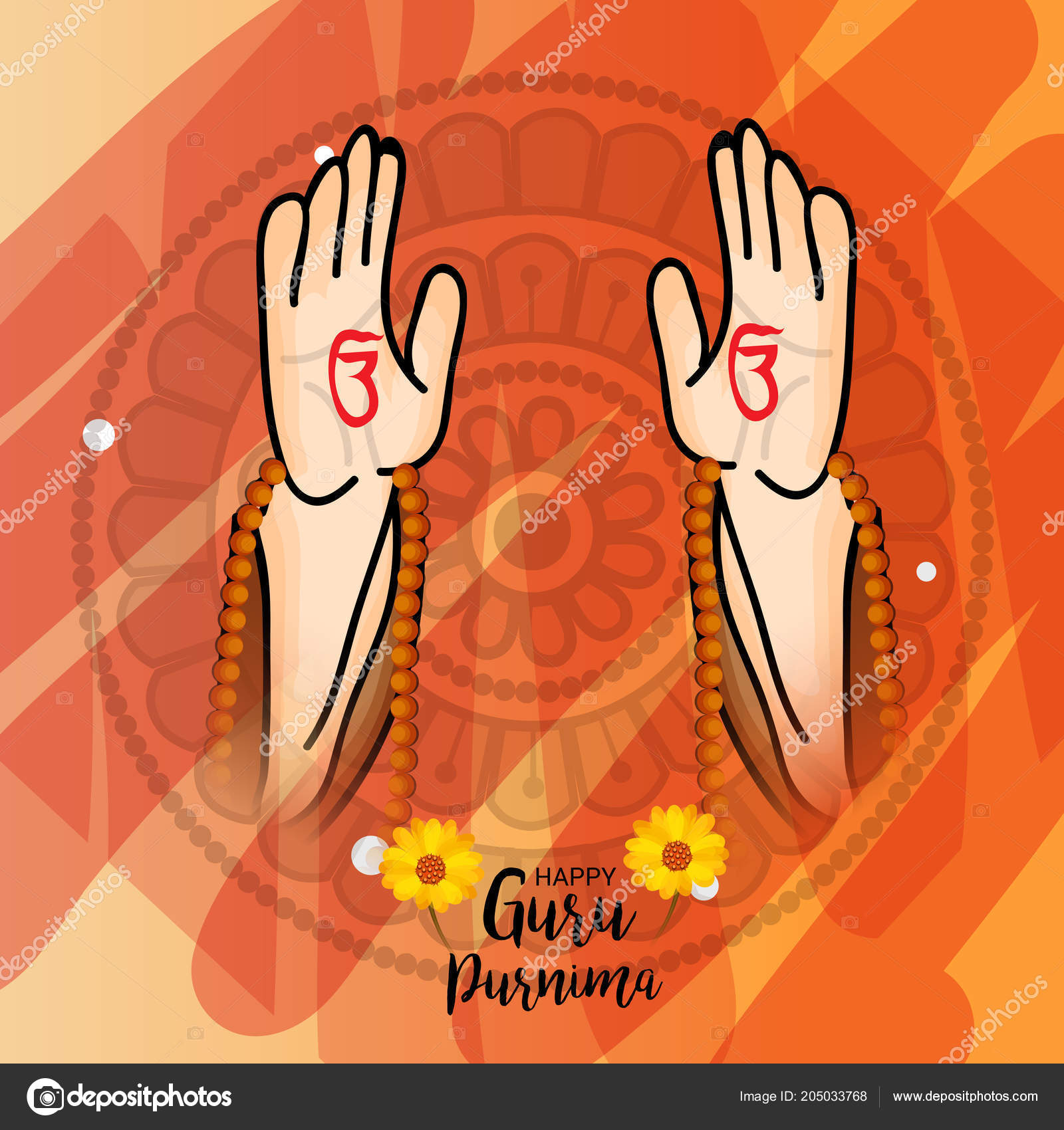 Vector Illustration Banner Day Honoring Celebration Guru Purnima Text ...