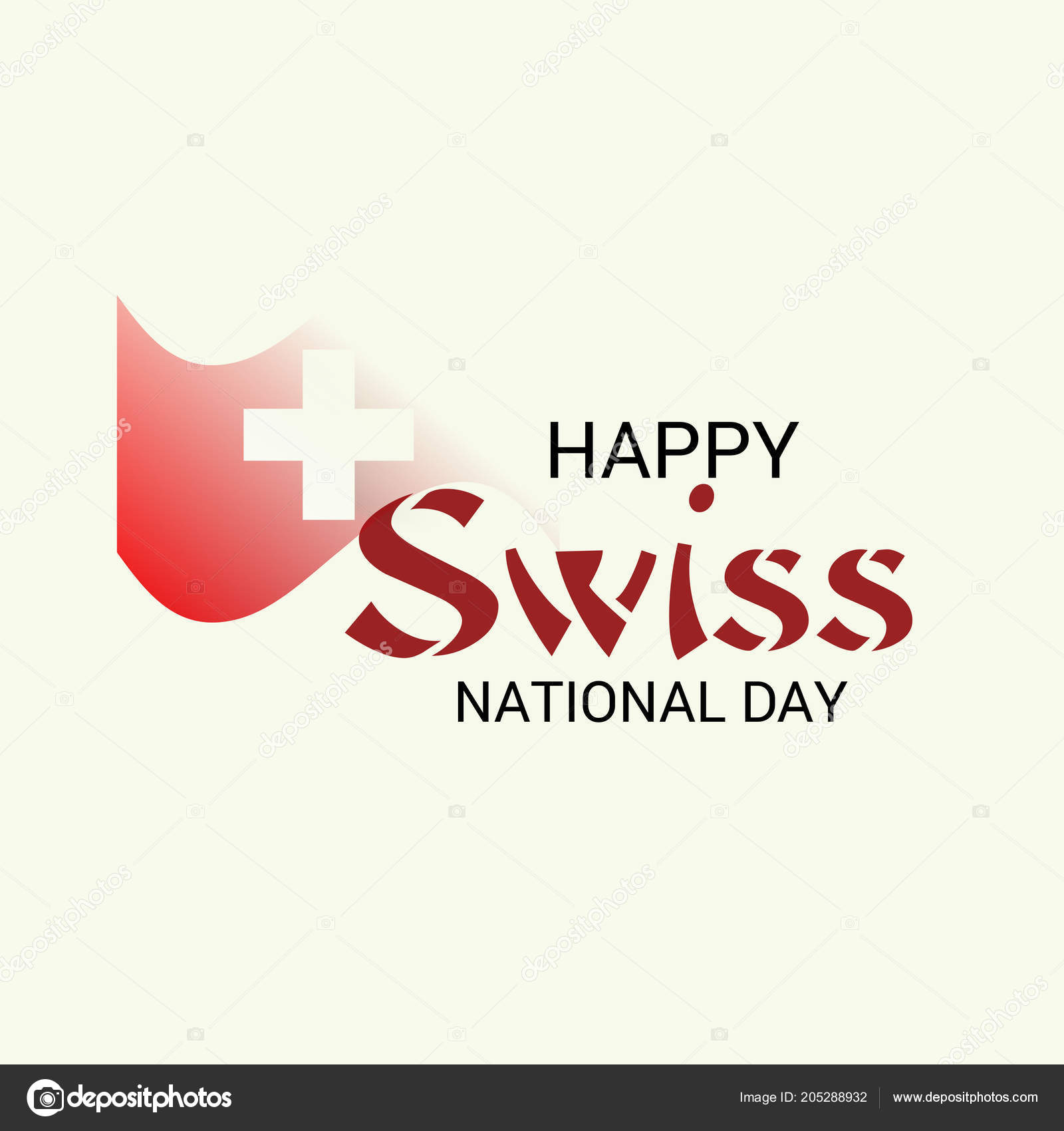 Vector Illustration Background Happy Swiss National Day Stock Vector ...