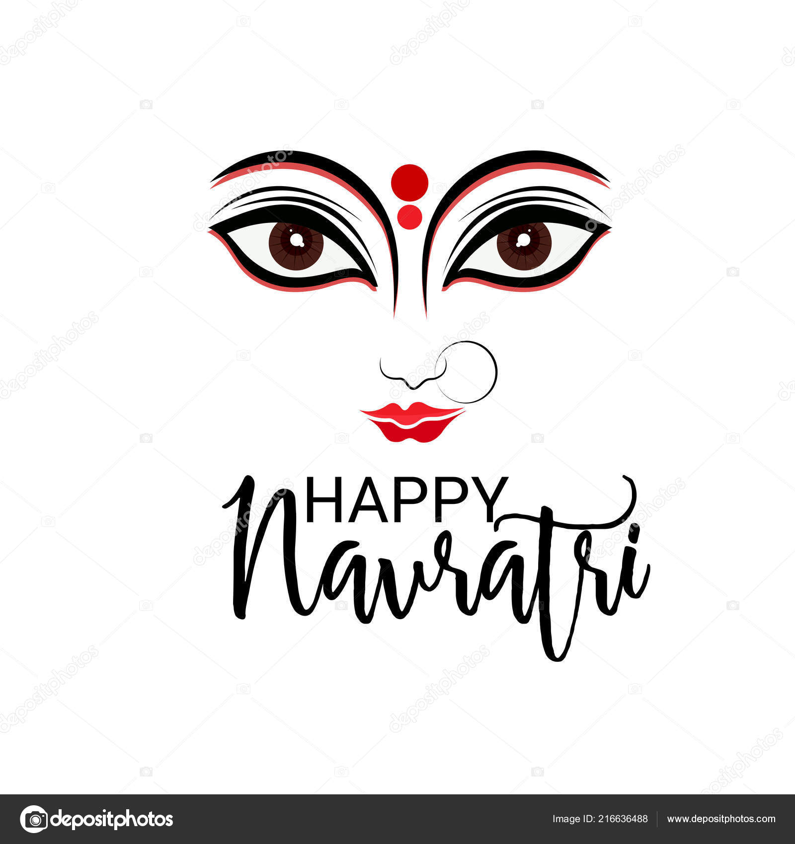 Vector Illustration Background Happy Navratri Celebration Stock Vector ...