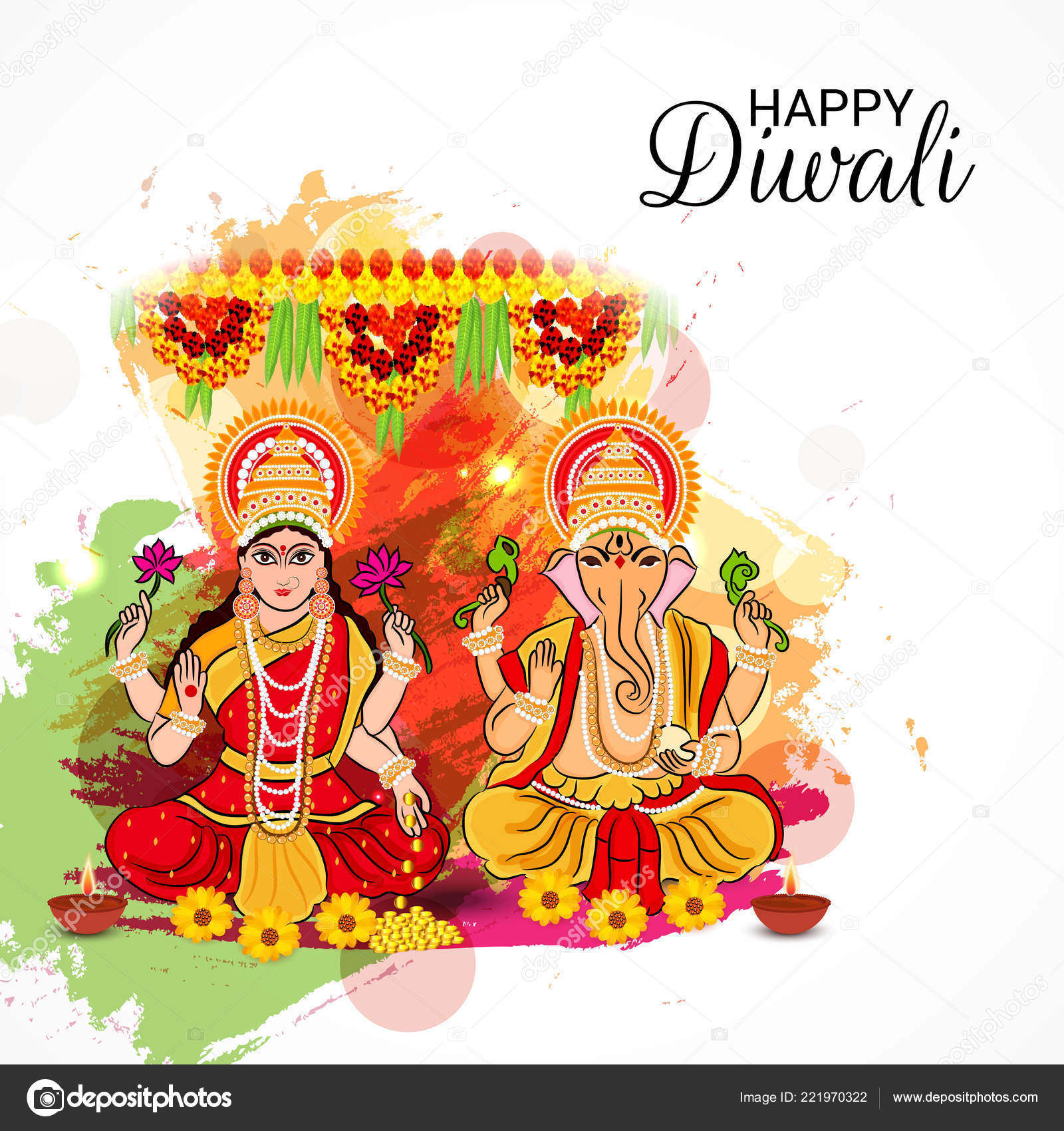 Vector Illustration Creative Banner Poster Indian Light Festival Diwali ...